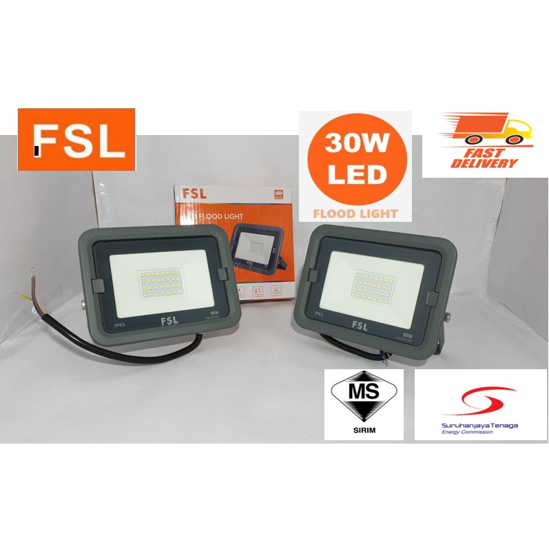 FSL 30W LED Sportlight Flood Light 6500K (Daylight) with SIRIM Approval ...