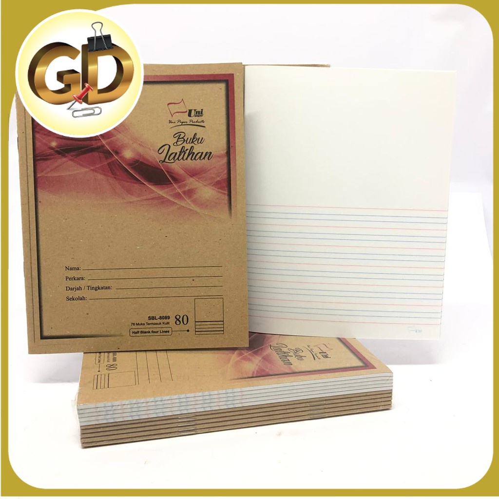 80 Pages F5 4line Half Blank Soft Cover Exercise Note Book/Buku Latihan ...