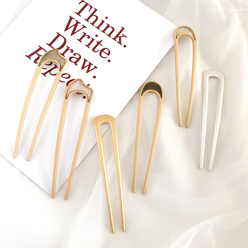 Simple Modern U-shaped Hair Pin hair clip Ancient Style Headdress jepit ...