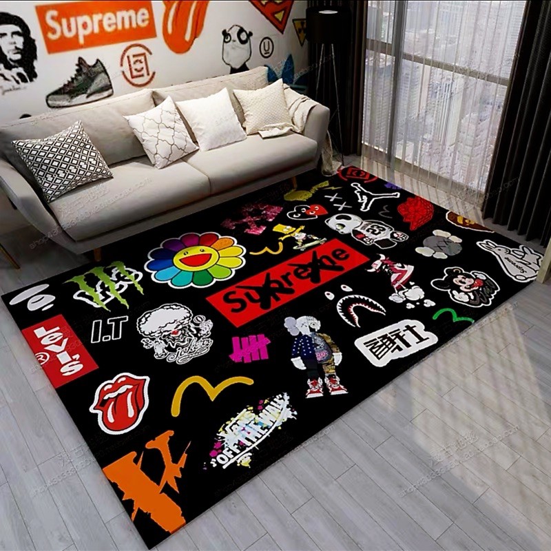 Famous Branded Logo Design Floormat Supreme Off White Air Jordan Street ...