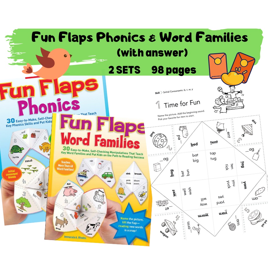 A133 - Printable Fun Flaps Phonics & Word Families 2 sets [PDF] english ...