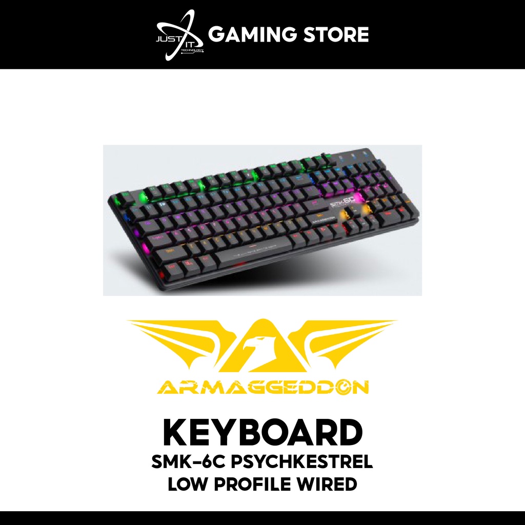 ARMAGGEDDON SMK-6C PSYCHKESTREL LOW PROFILE MECHANICAL KEYBOARD (BLUE ...