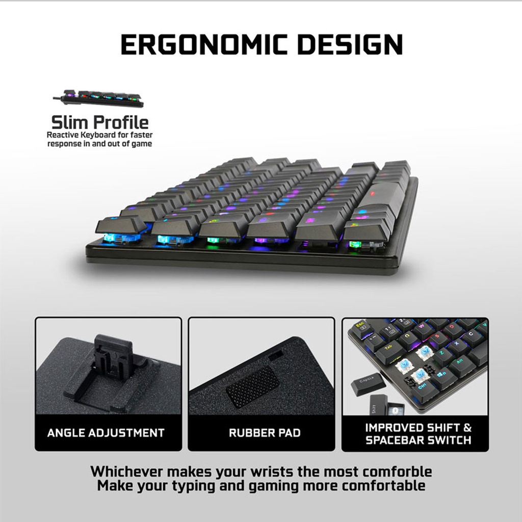 Armaggeddon SMK 12R RGB Kestrel Full Size Mechanical Keyboard |104 Key ...