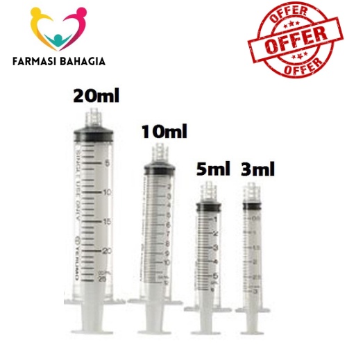 DISPOSABLE SYRINGE / PICAGARI (LUER LOCK) 3ML/ 5ML/ 10ML/ 20ML | Shopee ...