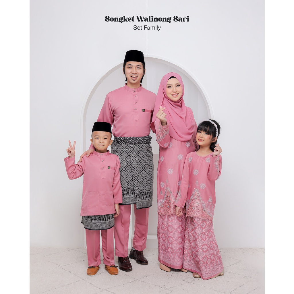 ( DUSTY PINK ) BAJU RAYA SEDONDON IBU ANAK. SET IBU DAN ANAK. KURUNG ...