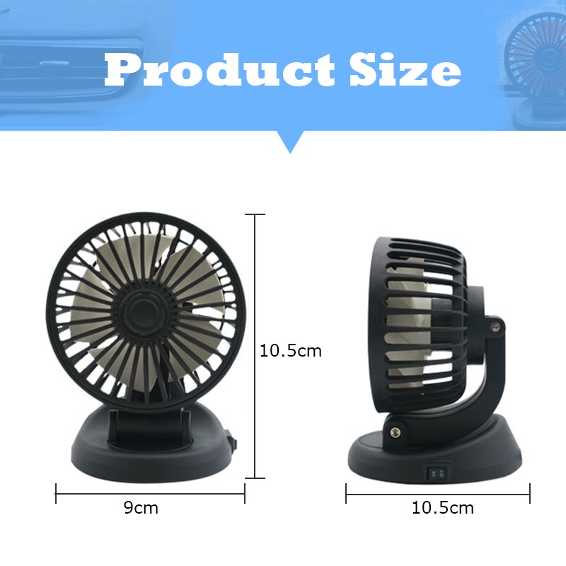 360° Rotatable High Speed Double Head Car Fan Ventilador Air ...