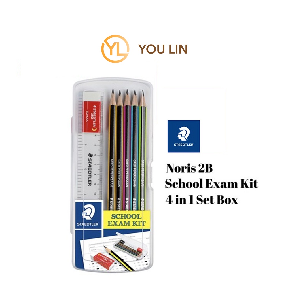 Staedtler Noris 2B School Exam Kit 4 in 1 Set Box | Shopee Malaysia