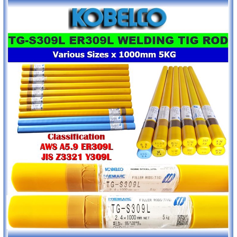 KOBELCO WELDING TIG ROD TG-S309L ( TGS309L , TGS-309L ) ER309L ...