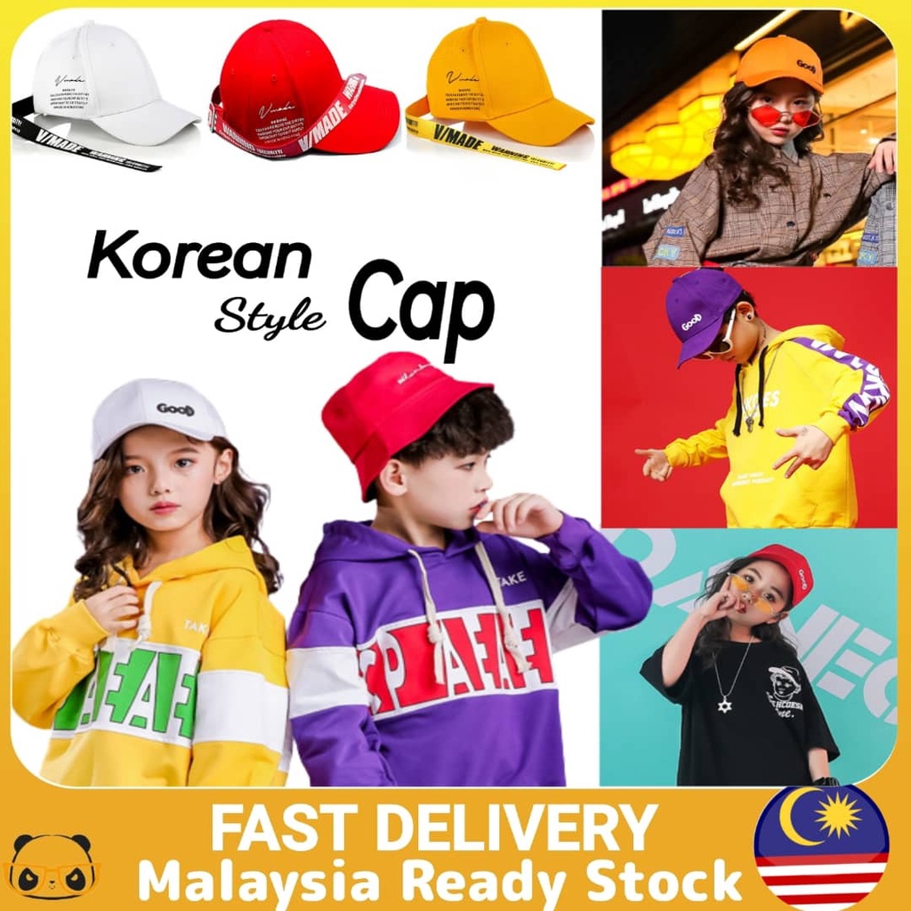Kids Korean Style Hip Hop Cap Bucket Hat Boy Girl Unisex Adjustable ...