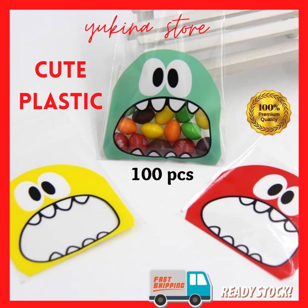 100pcs Cute Plastic Plastik Doorgift Door Gift Goodies Cookies Biscuit ...