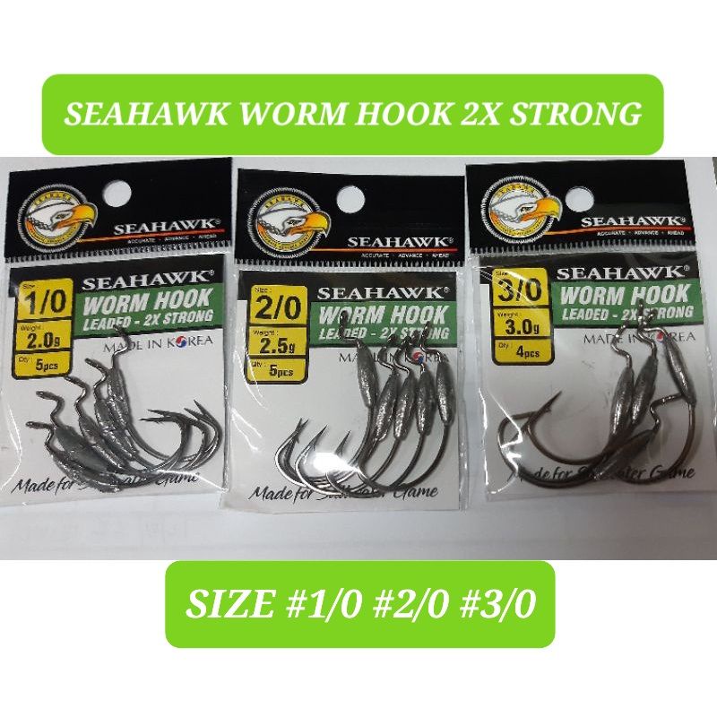 🔥🔥 2X STRONG SEAHAWK WORM HOOK LEADED | Shopee Malaysia