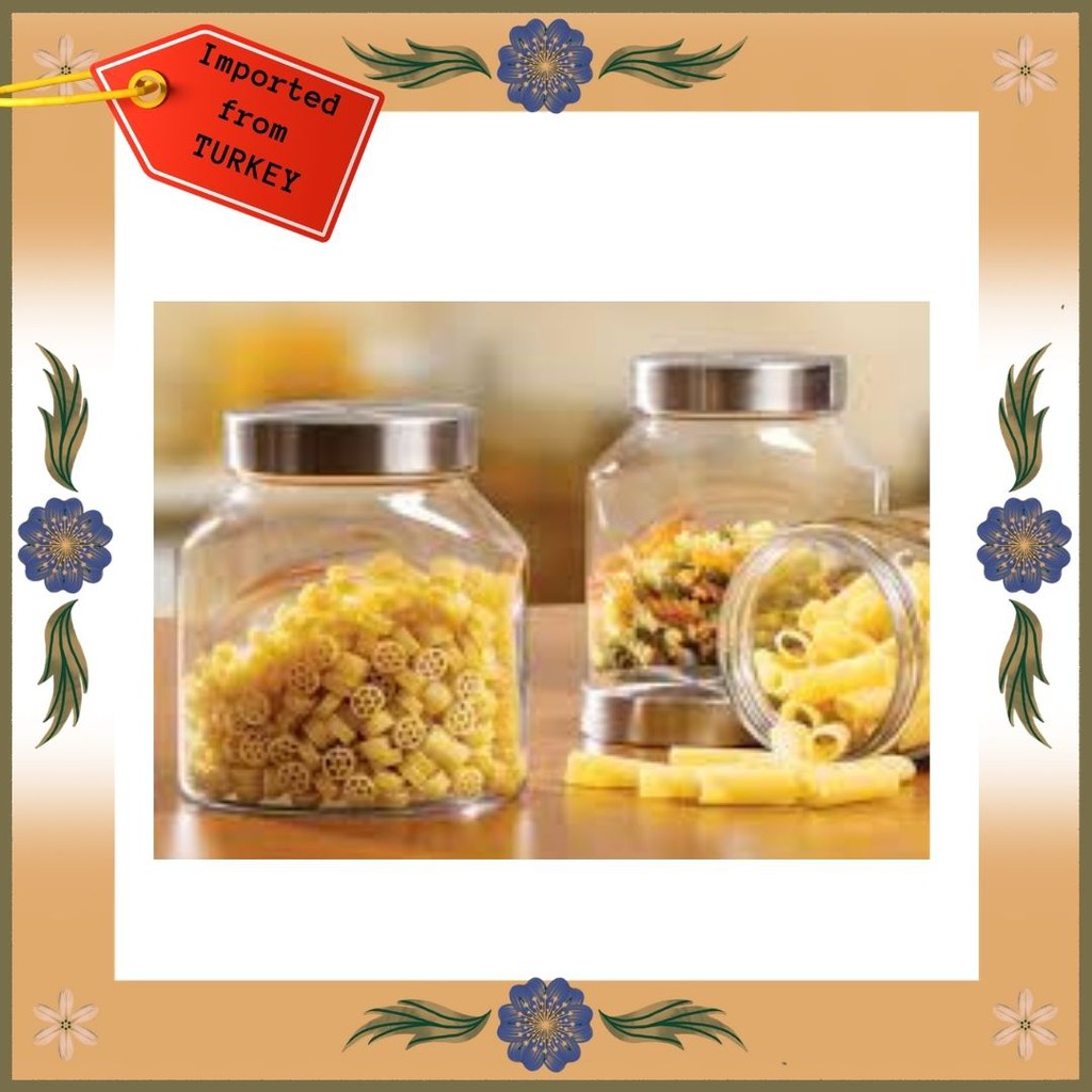 Pasabahce Elips 1.5L Glass Jar with metal cover/ Balang kaca dengan ...