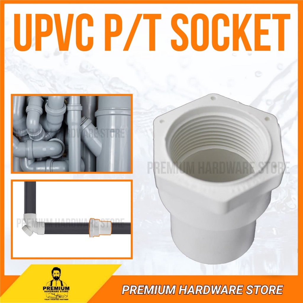 【32MM & 40MM】UPVC FAUCET P/T SOCKET / WATER PIPE SOCKET / PAIP PLASTIK ...