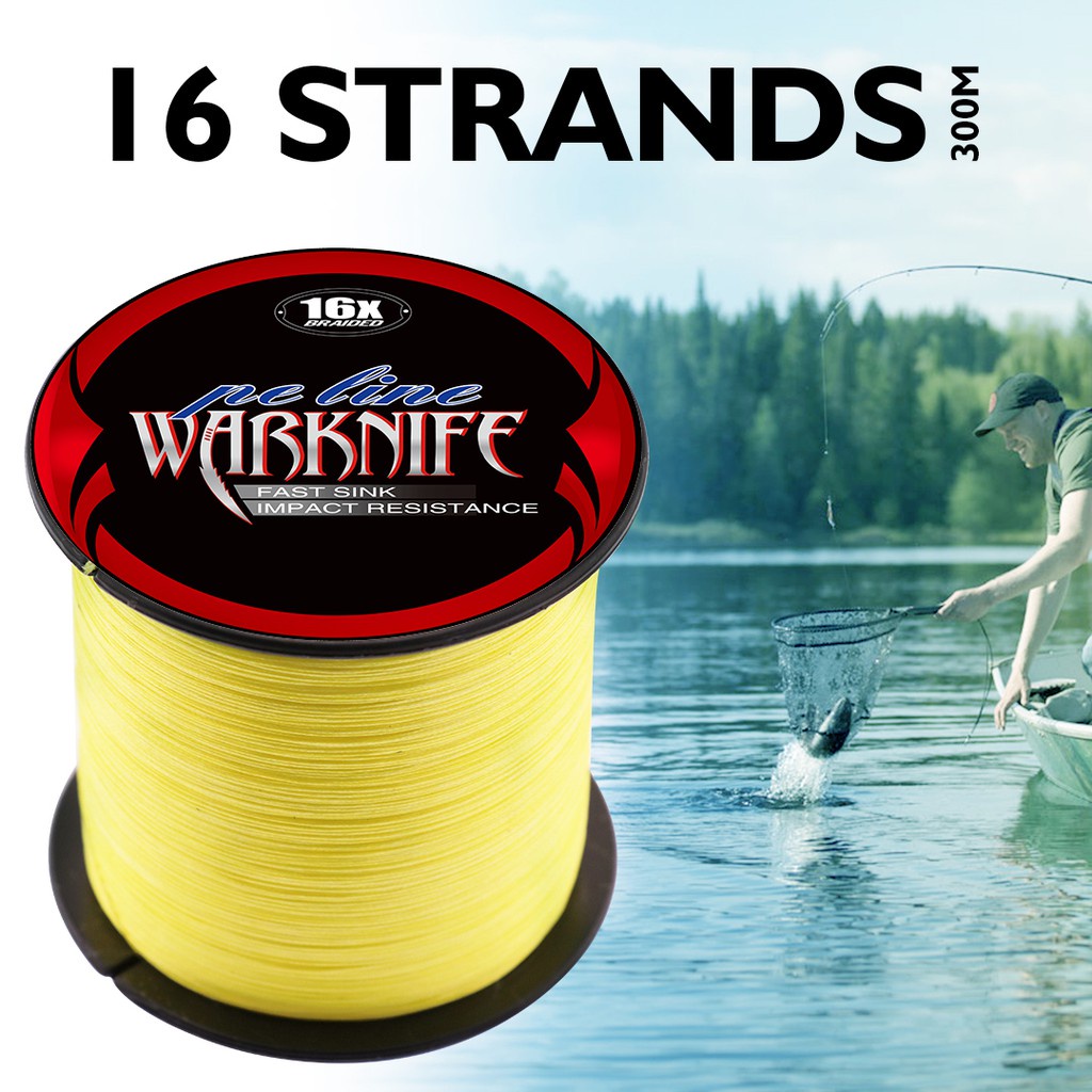 Strong Tali Pancing Warknife 16 Strands 300M Braided Fishing Line ...