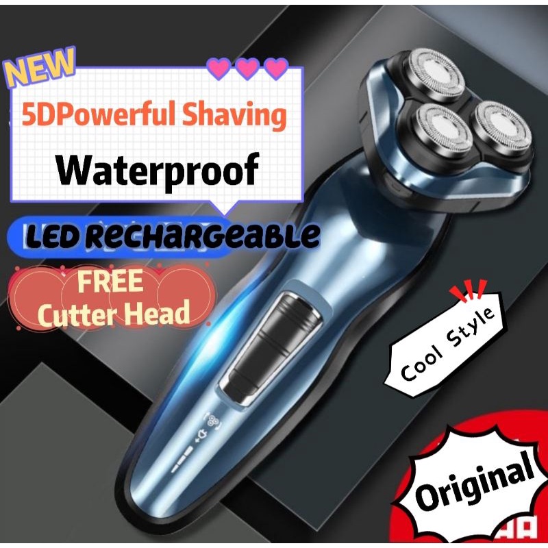 🇲🇾🇲🇾🔥5D Black stone smart Floating Head Electric Shaver 南极人智能剃须刀 ...