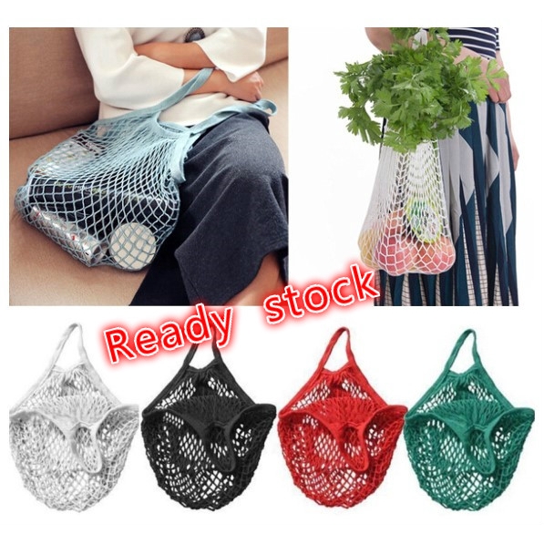 Mesh Net Turtle Bag String Shopping Bag Reusable Fruit Storage Handbag ...