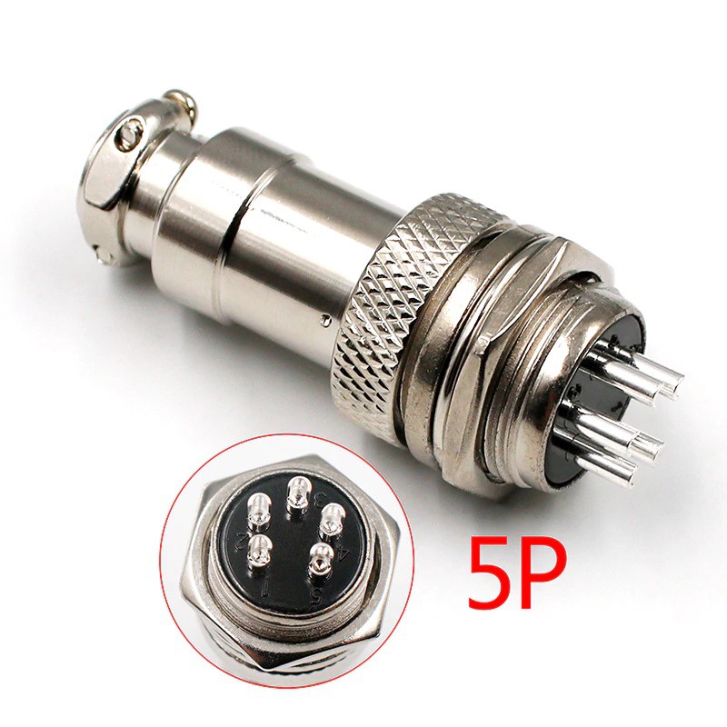 1 Set 16mm 5 Pin Chassis Mount Socket Aviation Circular Connector ...