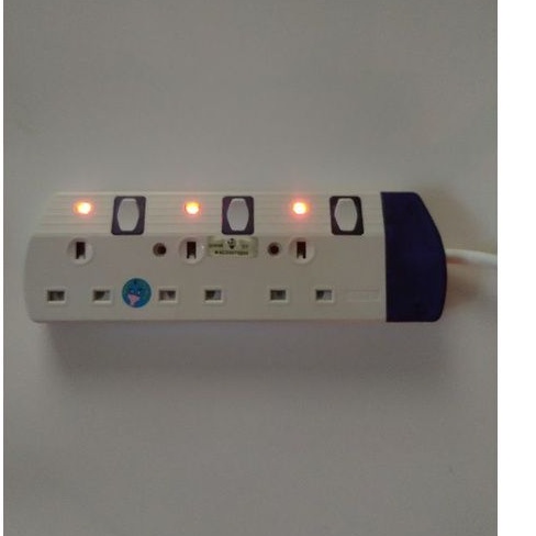 3 Gang Extension Trailing Socket- 2 Meter 40/016 Wire 3 Pin Plug Home ...