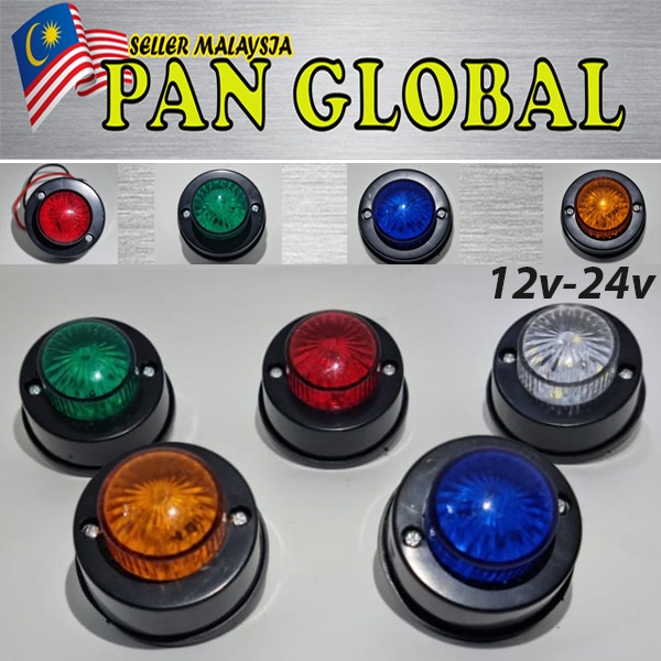 MINI ROUND SIDE MARKER 7750 Truck/Lori LED Side Lamp 12V 24V Blue/Green ...