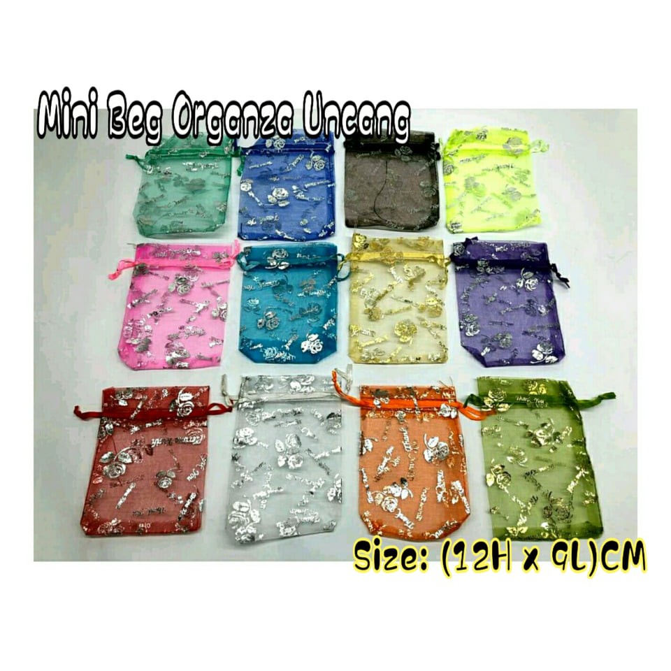 50PCS Uncang Organza Bag Jajan Goodies 12x9cm | Shopee Malaysia