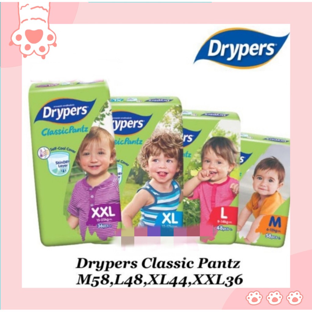 Drypers Classic Pantz M58 /L48 /XL44/XXL36 | Shopee Malaysia