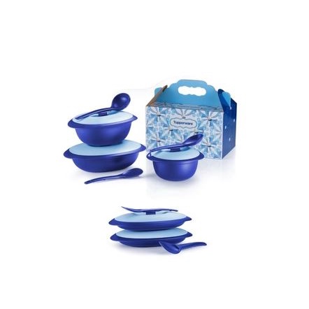 5 set Tupperware Blue Royale Serveware Set 5 set item with box free ...