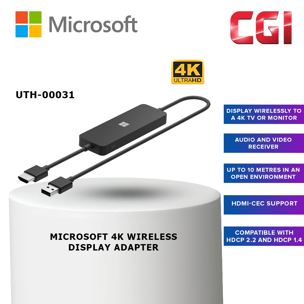 Microsoft 4K Wireless Display Adapter - UTH-00031 | Shopee Malaysia