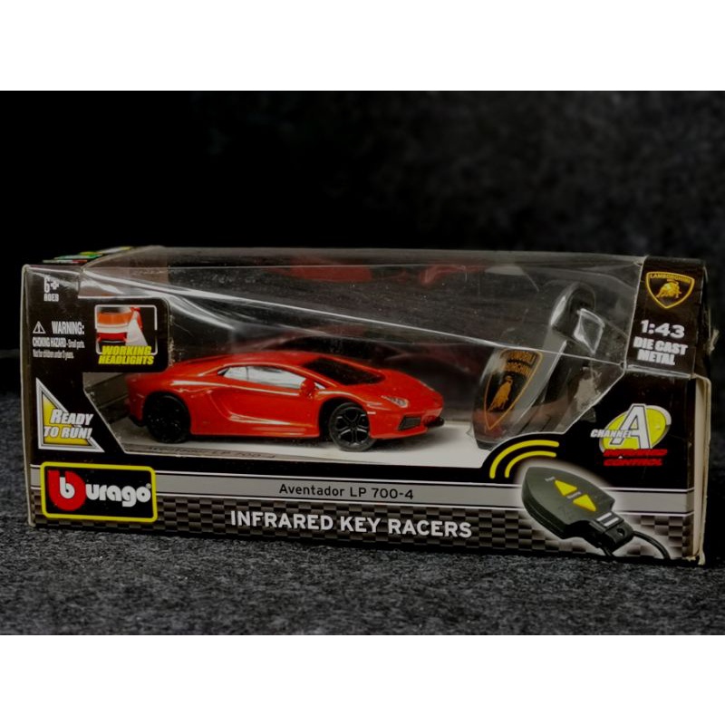 USED - 1:43 Burago Lamborghini Aventador Diecast Infrared RC Car ...