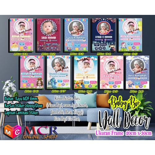 Custom Baby Biodata Frame - Baby Bio Decoration for Keepsake - Size ...