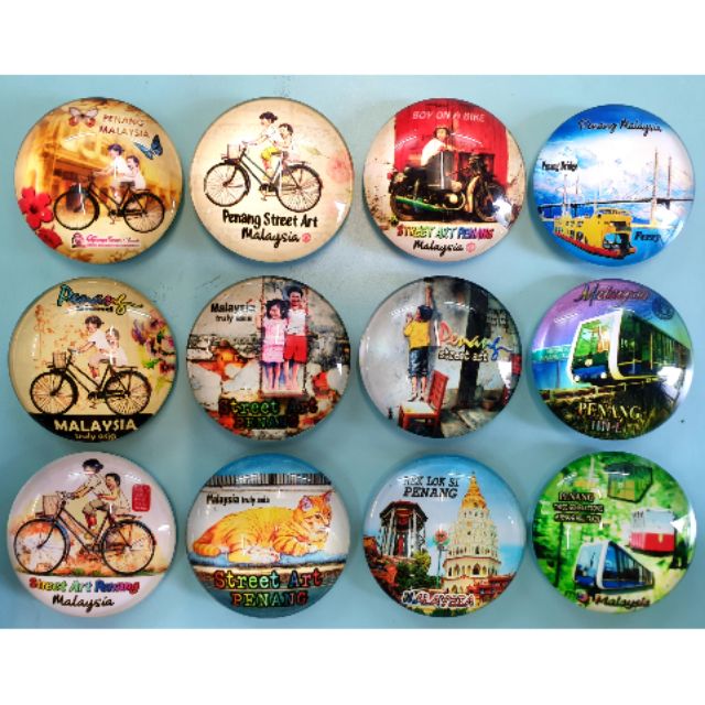 Penang Famous Attraction & Famous Street Art Crystal Fridge Magnet 💖 ...