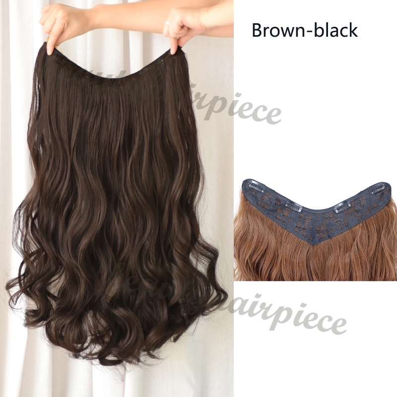 【High Quality】 Thickened Straight/Curly One Piece Synthetic V Shape ...