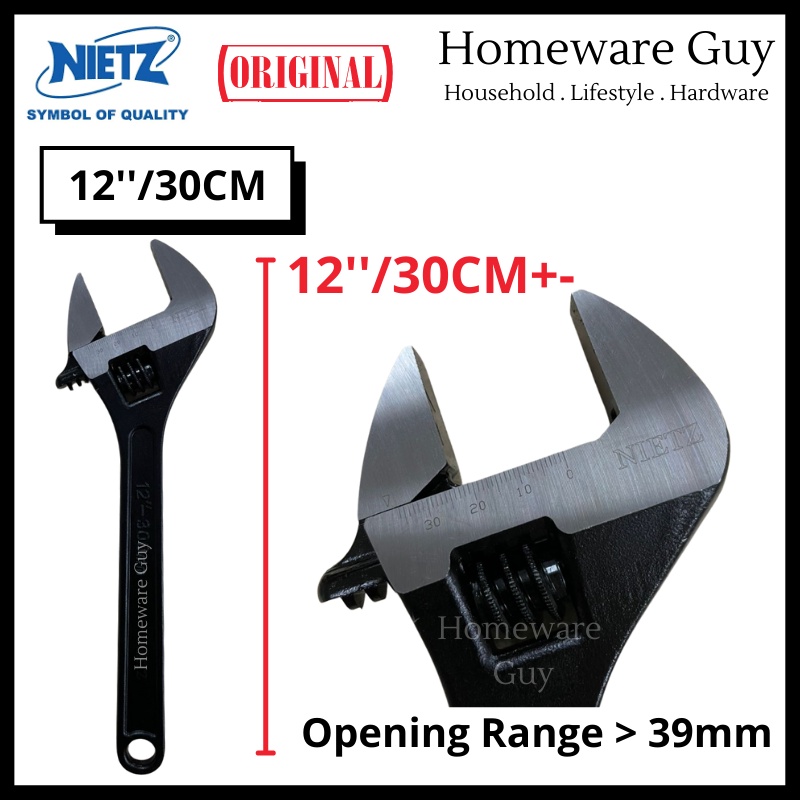 (NIETZ 6''-12'') Black Adjustable Spanner Wrench Switch Spanar ...
