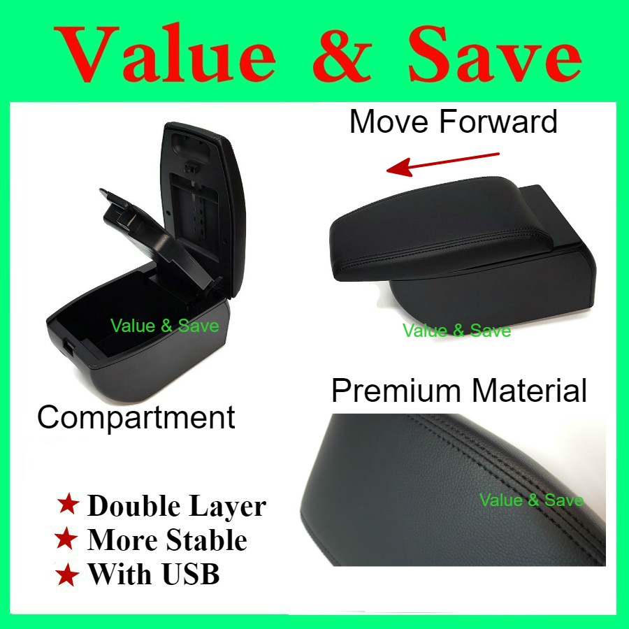 MAZDA 2 / CX3 CX-3 PVC Arm Rest Armrest Black Leather Black Stitching ...