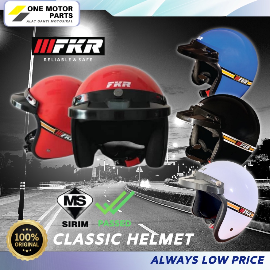 Helmet Motosikal FKR Classic Helmet Kelulusan SIRIM Topi Keledar dgn ...