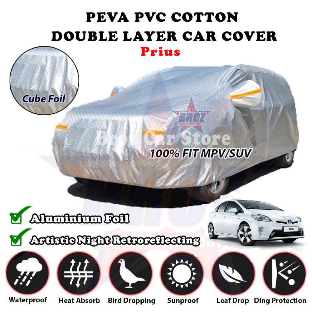 Toyota Prius Double Layers Car Full Cover Grey - M Size | Shopee Malaysia