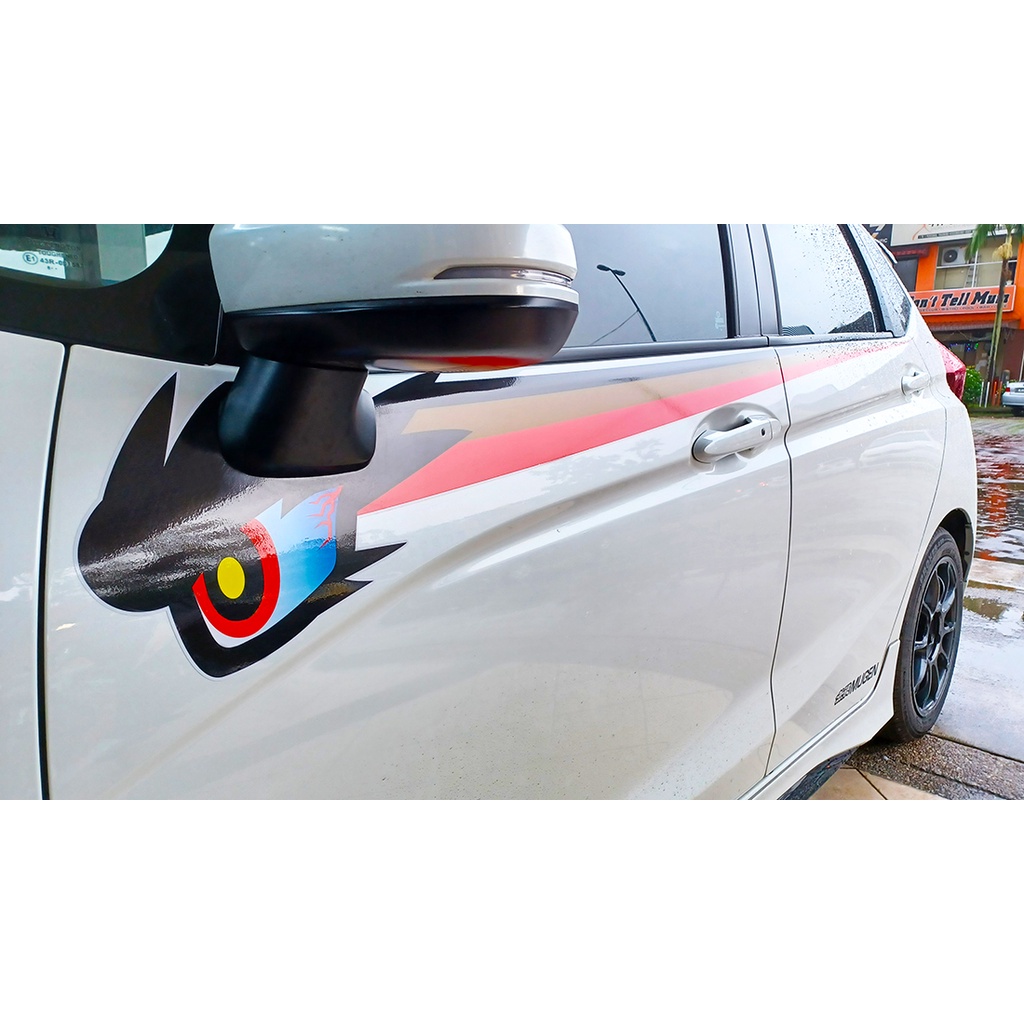 MUGEN Commander Eye HONDA JAZZ / FIT GK - side stripe decal/sticker ...