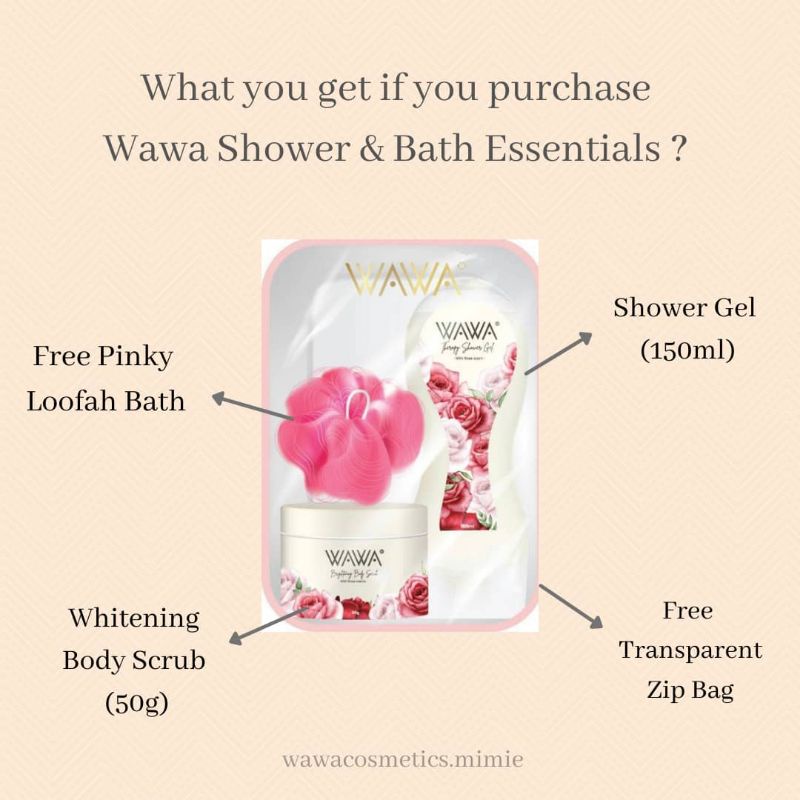 WAWA SHOWER AND BATH ESSENTIALS SCRUB ( 4 FREEGIFT ) | Shopee Malaysia