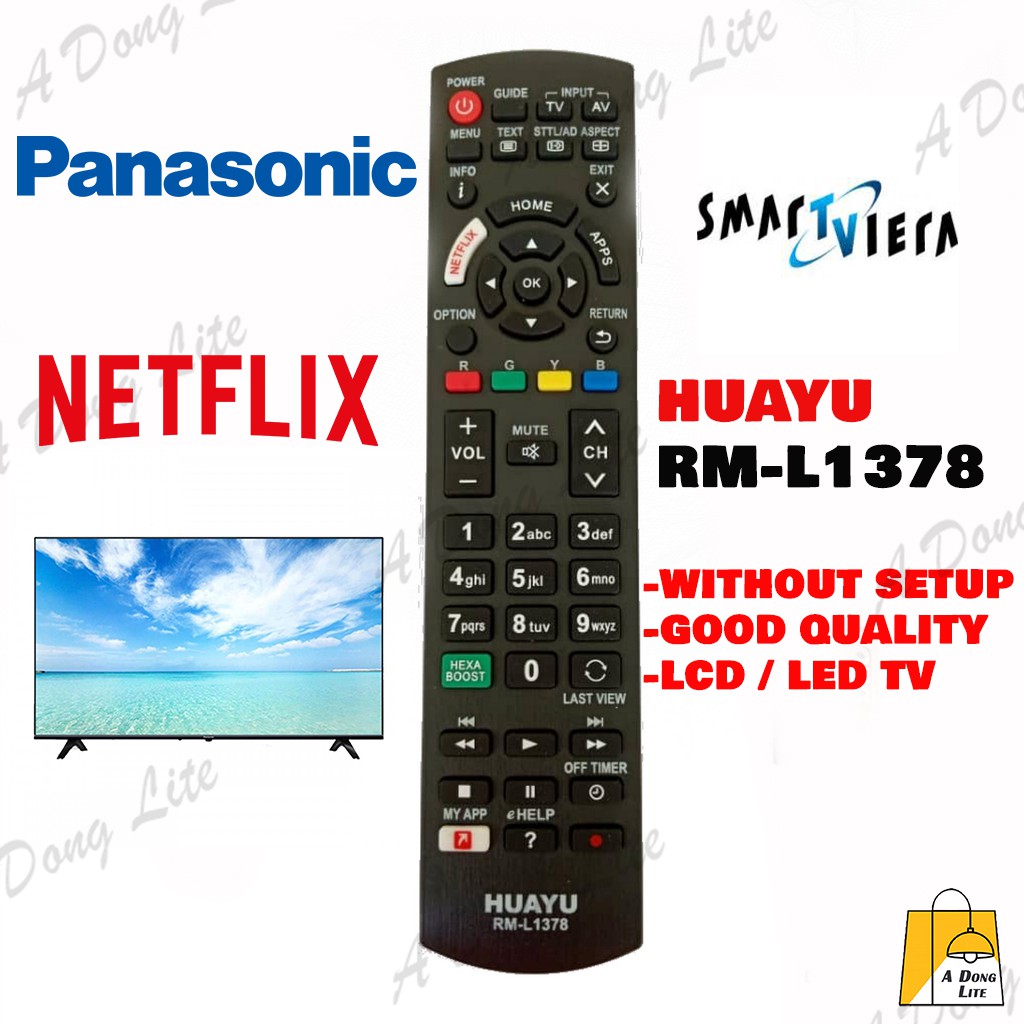 HUAYU RM-L1378 PANASONIC LCD/ LED TV REMOTE CONTROL REPLACEMENT (READY STOCK) | Shopee Malaysia