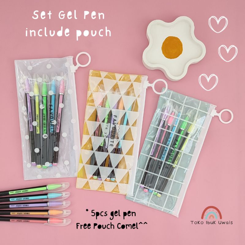 Fullcolor GEL PEN SET FREE POUCH COMEL^^ | Shopee Malaysia
