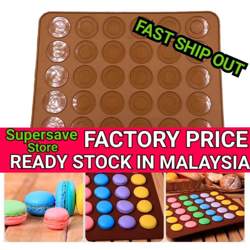 Quality Silicone Mould Macaroon Pastry Oven Baking Mould Sheet 30/48 ...