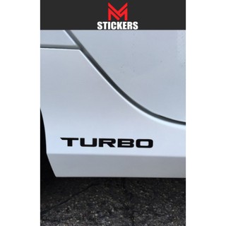 2 PCS TURBO SIDE STICKER HONDA CIVIC FC TCP TC TYPE R FK8 VTEC TURBO ...