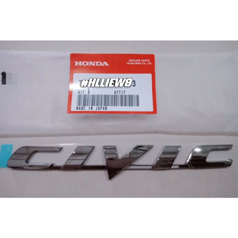 [ hlliew8 ] Honda Civic '2007 ~ '2011 FD2R SNW Emblem [ CIVIC ] ( Smoke ...