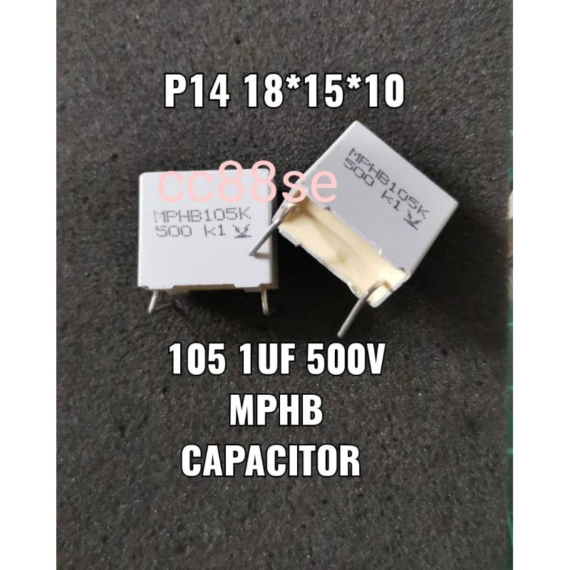 105 1UF 500V MPHB CAPACITOR P14 18*15*10 | Shopee Malaysia