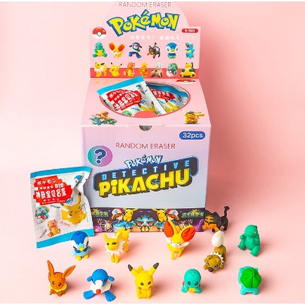 Crayon Blind Box Eraser Detachable and Assemblable Pikachu Eraser ...