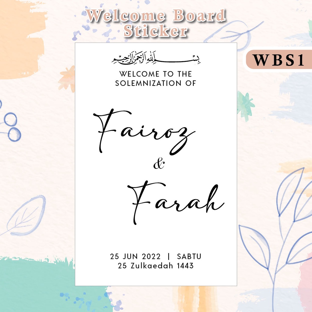 Sticker Welcome Board Wedding Mirror Cermin Custom Diy | Shopee Malaysia