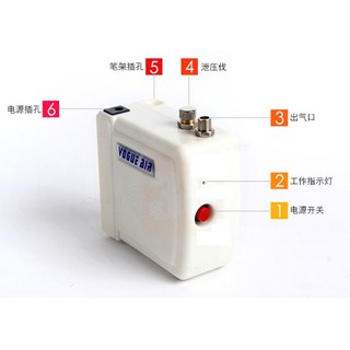 HS08 Mini Air Compressor with Air brush Pen (Free Basic Painting Tools ...