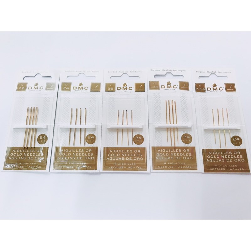Original DMC 24K Gold Plated Embroidery & Cross stitch Needles Jarum ...