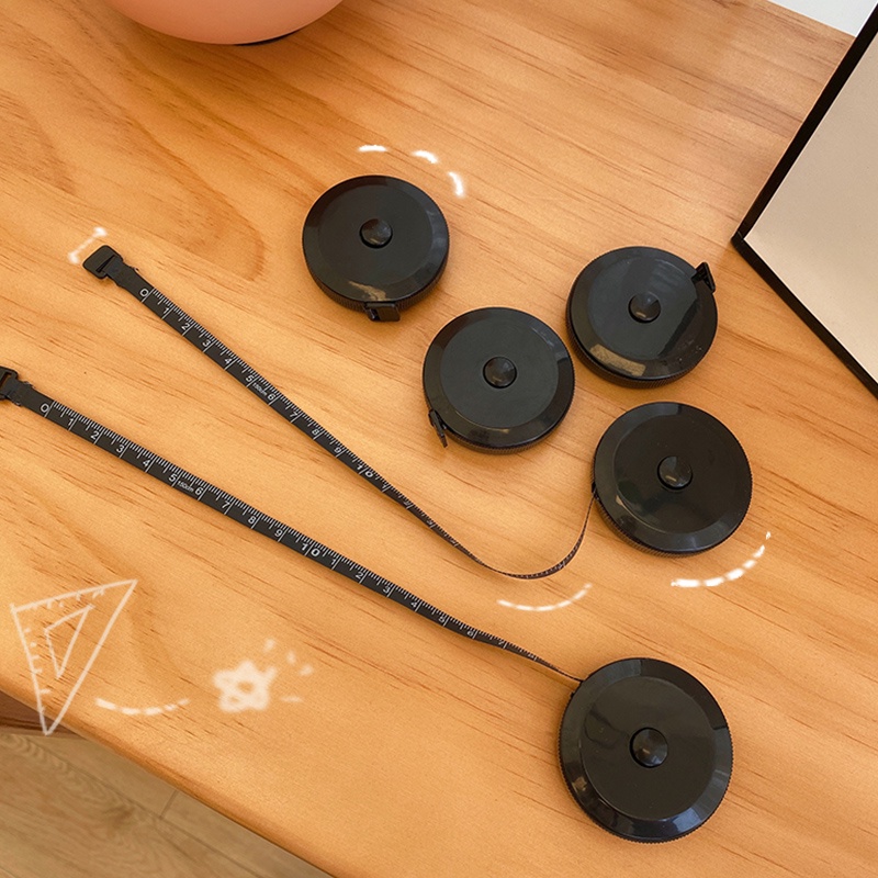 Black Mini Retractable Tape Measure Creative Measuring Tools | Shopee ...