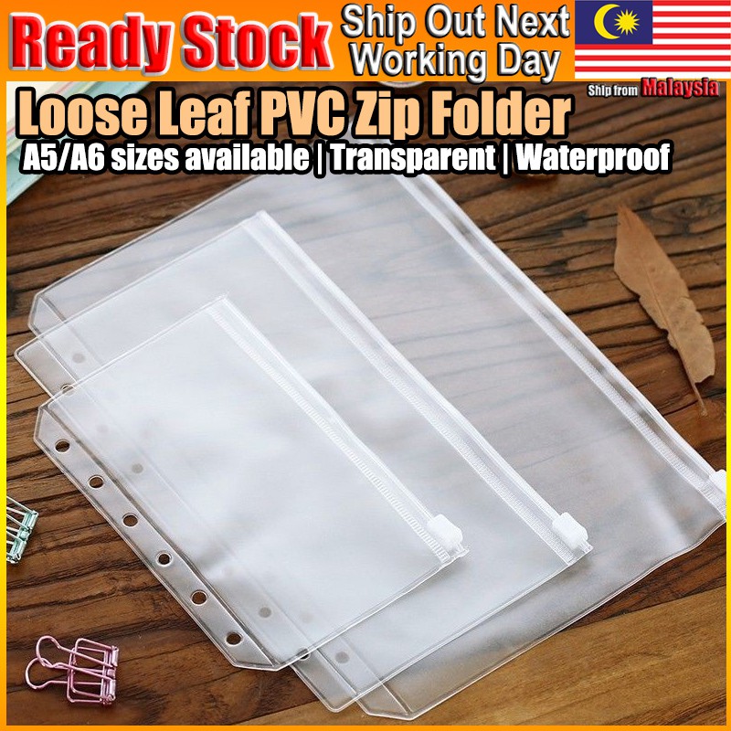 A5 A6 A7 Clear PVC Waterproof Bag 6 Hole Notebook Planner Accessories ...