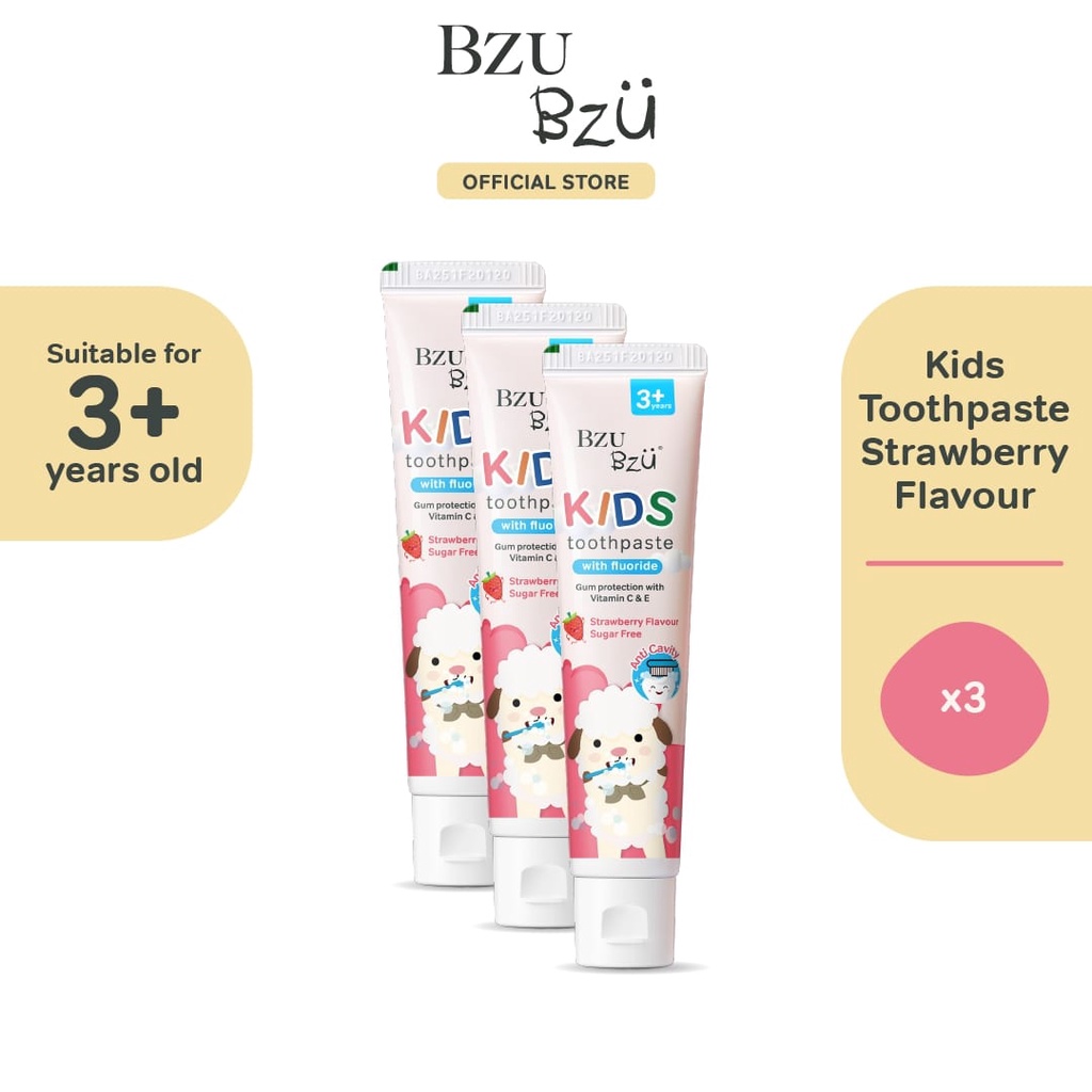 BZU BZU Kids Toothpaste Bundle Deal - Strawberry/Grape/Orange (50g ...